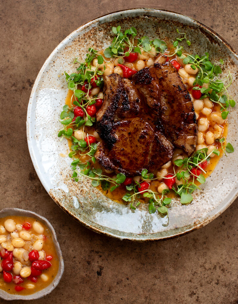 How To Cook Pork Chops, Chilli Butter & White Beans - Farmison & Co