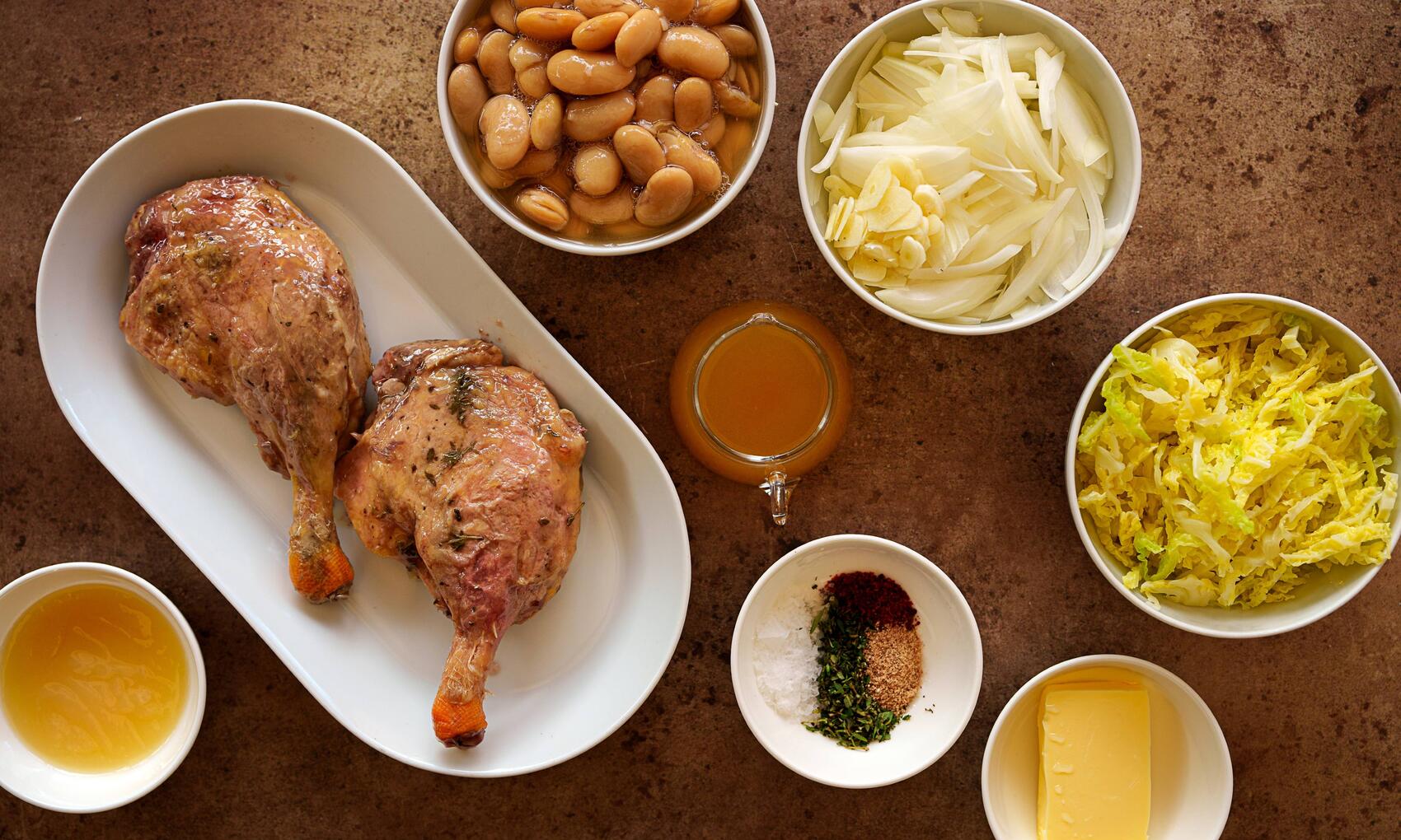 Duck confit with butter beans & savoy cabbage - Farmison & Co