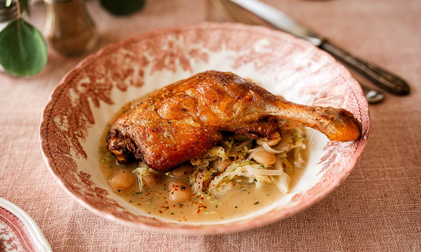 Duck confit with butter beans & savoy cabbage - Farmison & Co