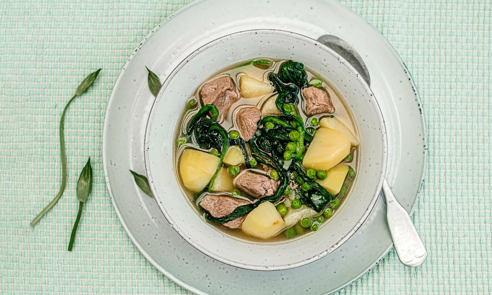 How To Cook Lamb Spring Broth, Garlic, New Season Potatoes & Garden ...