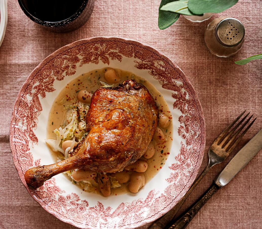 Duck confit with butter beans & savoy cabbage - Farmison & Co