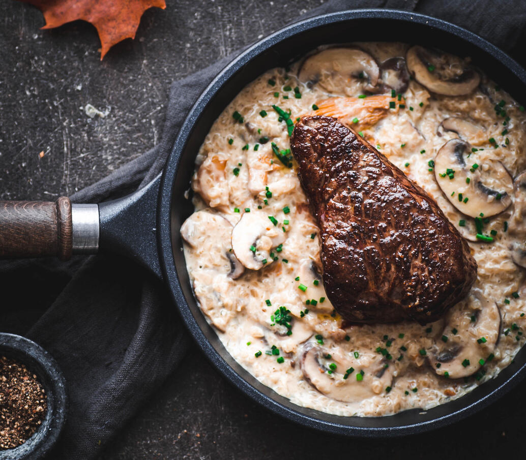 How To Cook Rump Pave Steak With Mushroom & Shallot Sauce - Farmison & Co