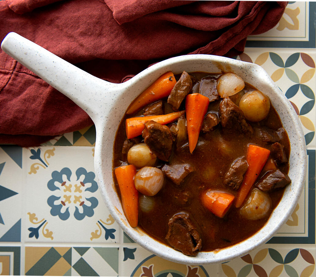 Beef Shin Braised in Red Wine With Root Vegetables Recipe. Autumnal and ...