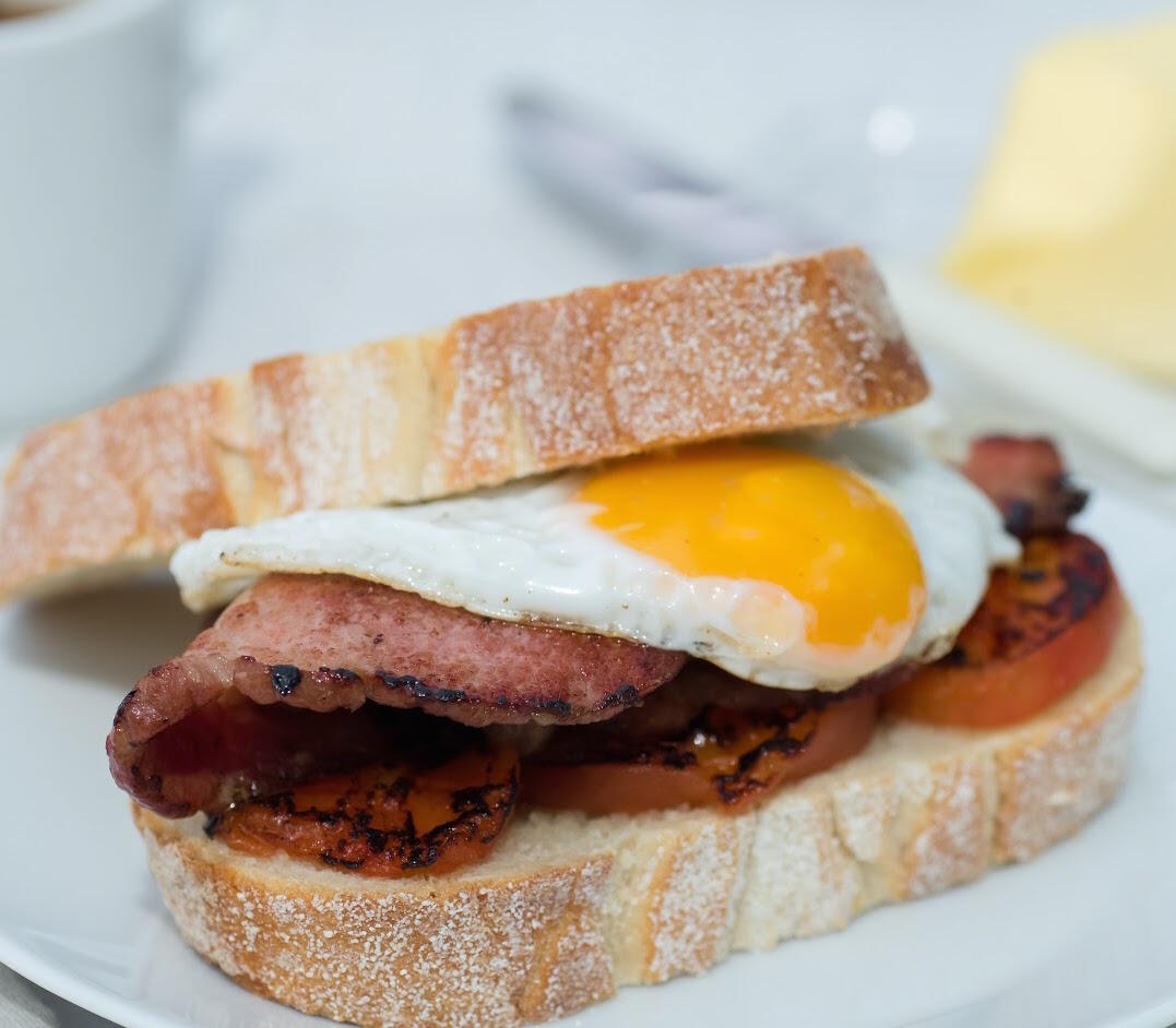 Fried Duck Egg & Charred Vine Tomato Butty Recipe Online. Ideal for ...