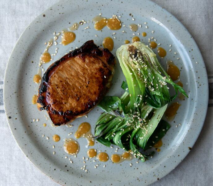 How To Cook Honey and Miso Glazed Pork Steaks with Ginger Pak Choi ...